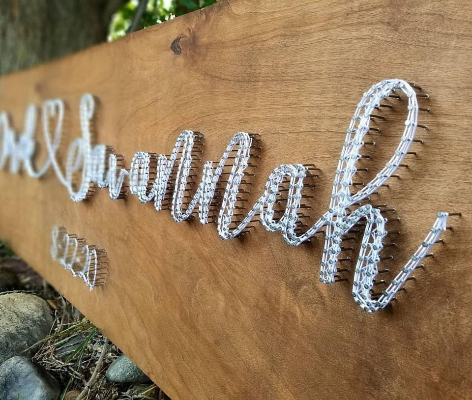 String Art Welcome Sign – Belle and the Bear